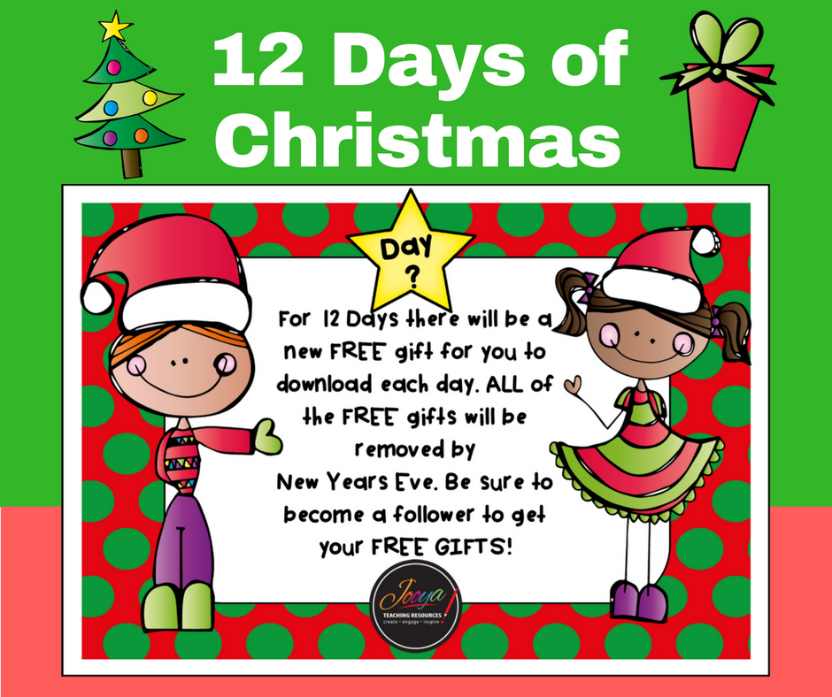 12 Days of Christmas Freebies! - Jooya Teaching Resources