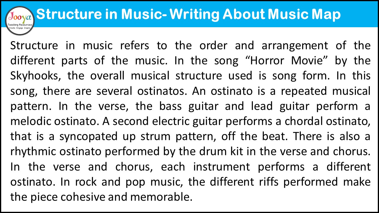 How to Write About What is Structure in Music - Jooya Teaching Resources