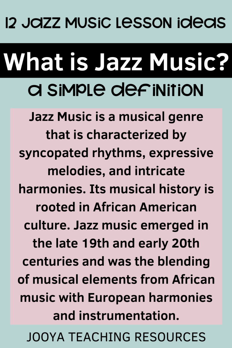 12 Jazz Music Lesson Ideas for the General Music Classroom - Jooya ...