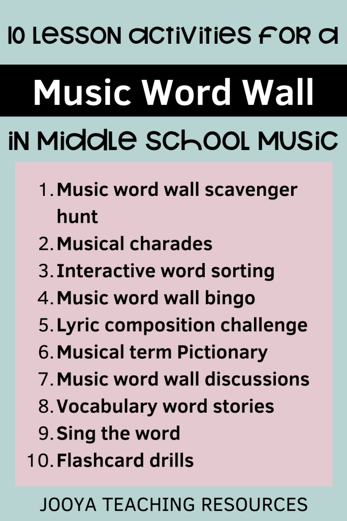 Simple Word Wall Ideas for Classroom Music Activities - Jooya Teaching ...
