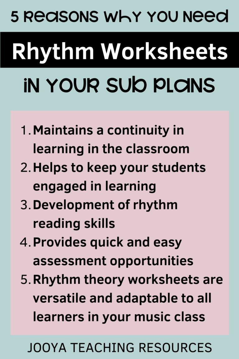 Simple Rhythm Worksheets Ideas for Middle School Music - Jooya Teaching ...
