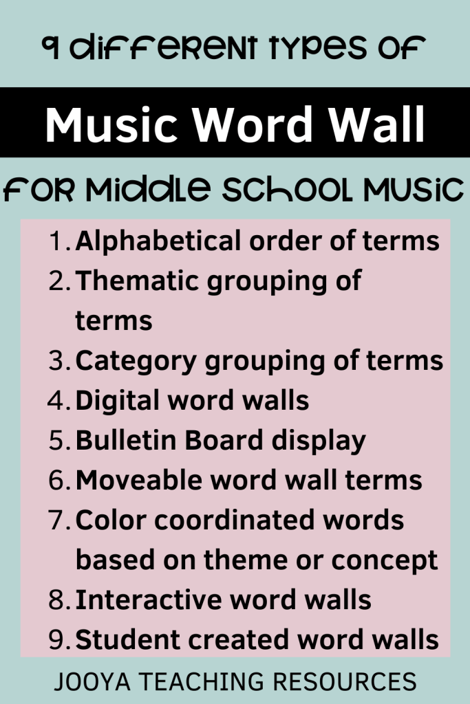 Simple Word Wall Ideas for Classroom Music Activities - Jooya Teaching ...