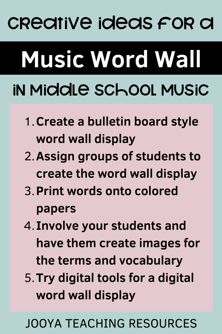 Simple Word Wall Ideas for Classroom Music Activities - Jooya Teaching ...