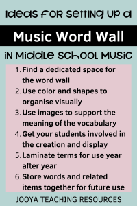 Simple Word Wall Ideas for Classroom Music Activities - Jooya Teaching ...