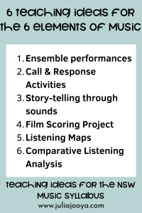 New NSW Music Syllabus - Teaching Ideas & Resources for the 6 Elements ...