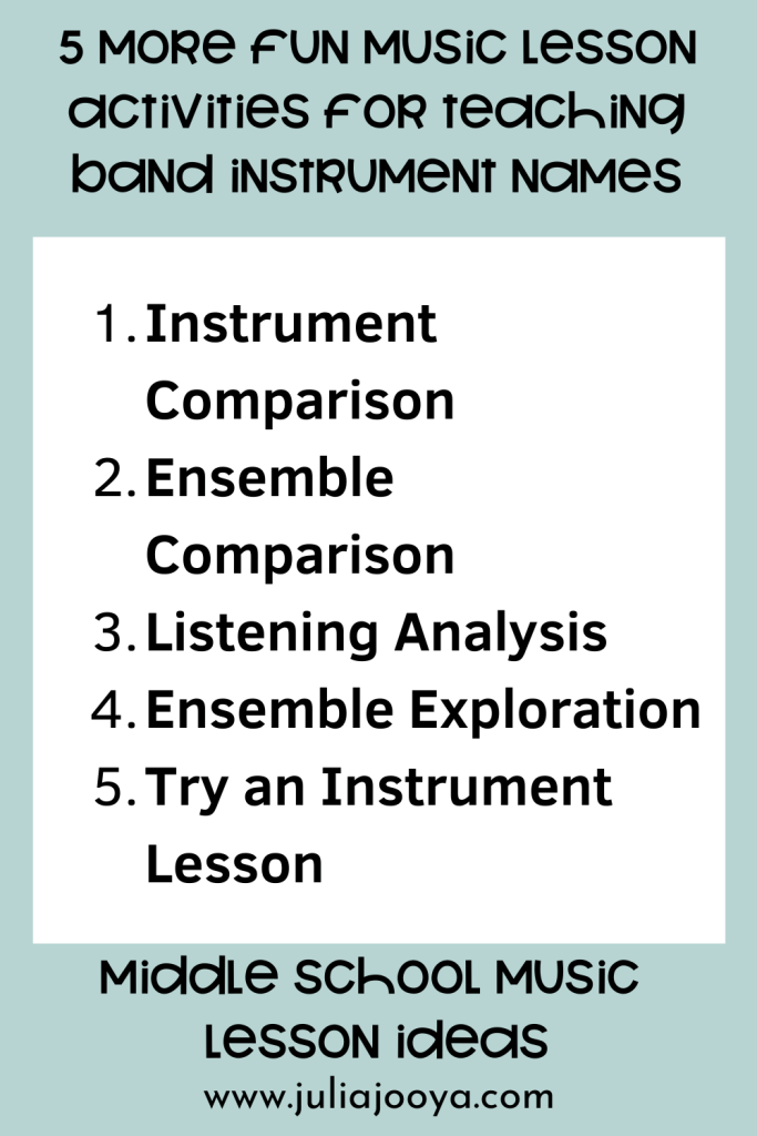 10 Fun Lesson Ideas to Teach Band Instrument Names in Music - Jooya ...
