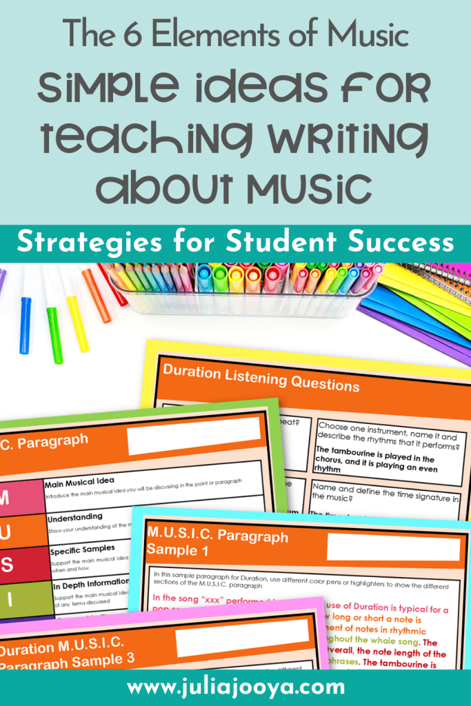 A Simple 5 Step Process for Writing About Music - Jooya Teaching Resources
